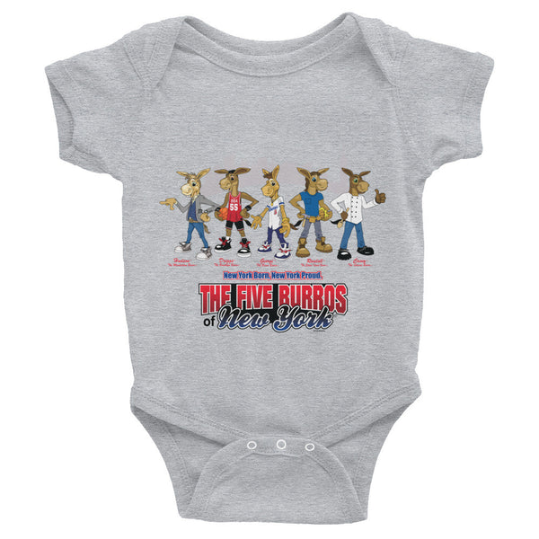 The Five Burros Of New York©-New York Born-Street Logo-Infant Bodysuit ...